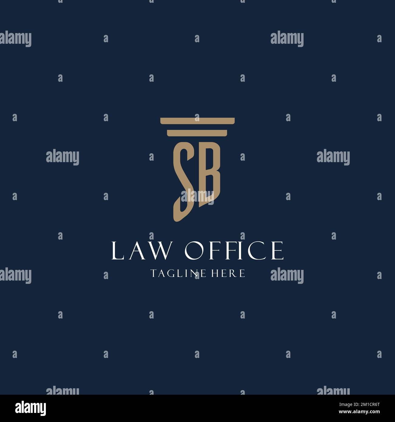 SB initial monogram logo for law office, lawyer, advocate with pillar ...