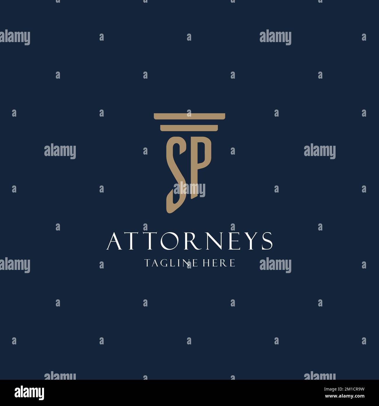 SP initial monogram logo for law office, lawyer, advocate with pillar ...