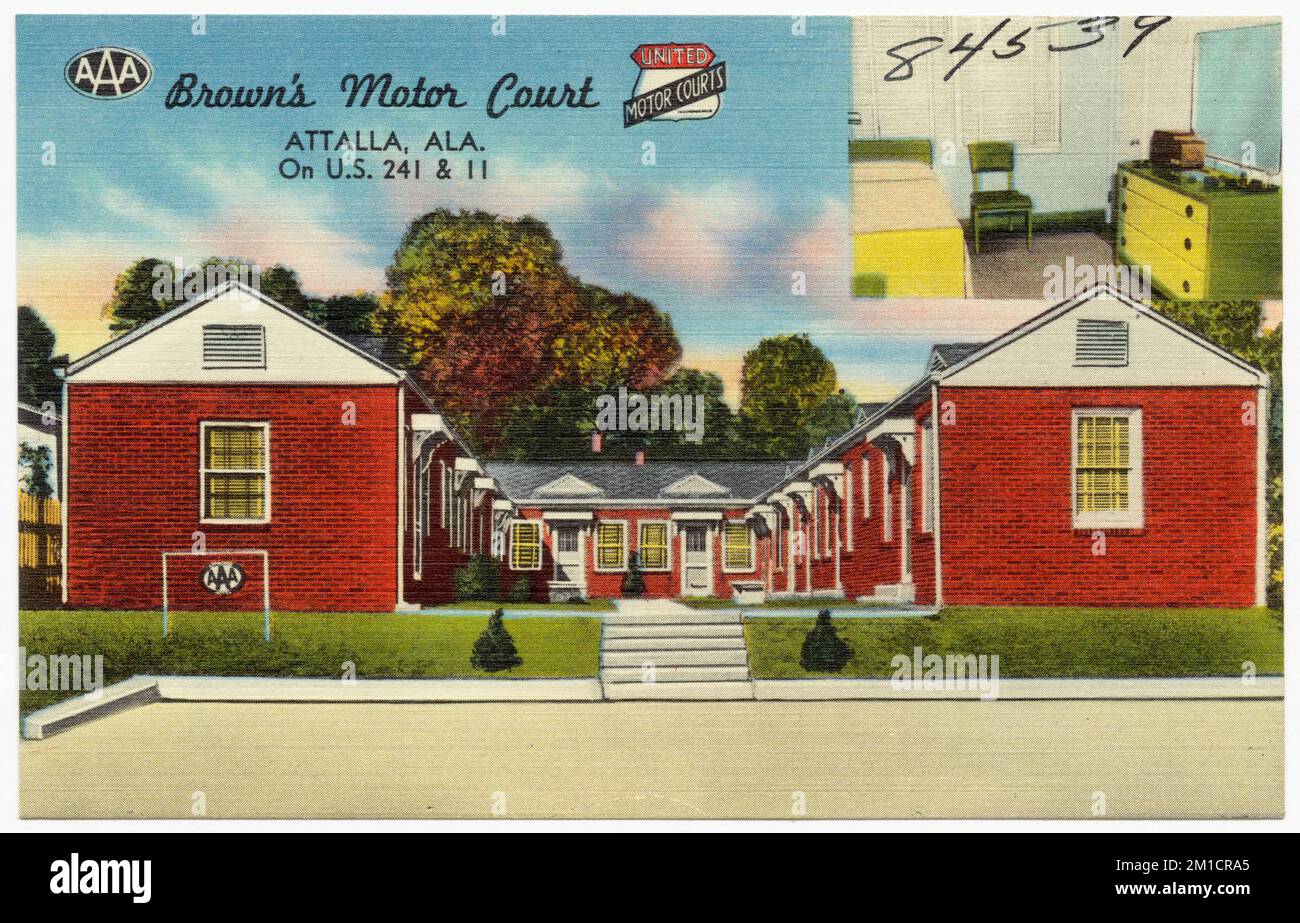 Brown's Motor Court , Motels, Tichnor Brothers Collection, postcards of ...