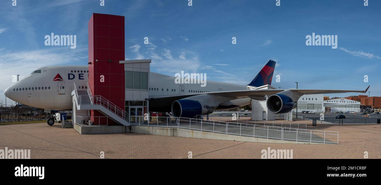 A Boeing 747 N661US on display at the Delta Flight Museum Stock Photo ...