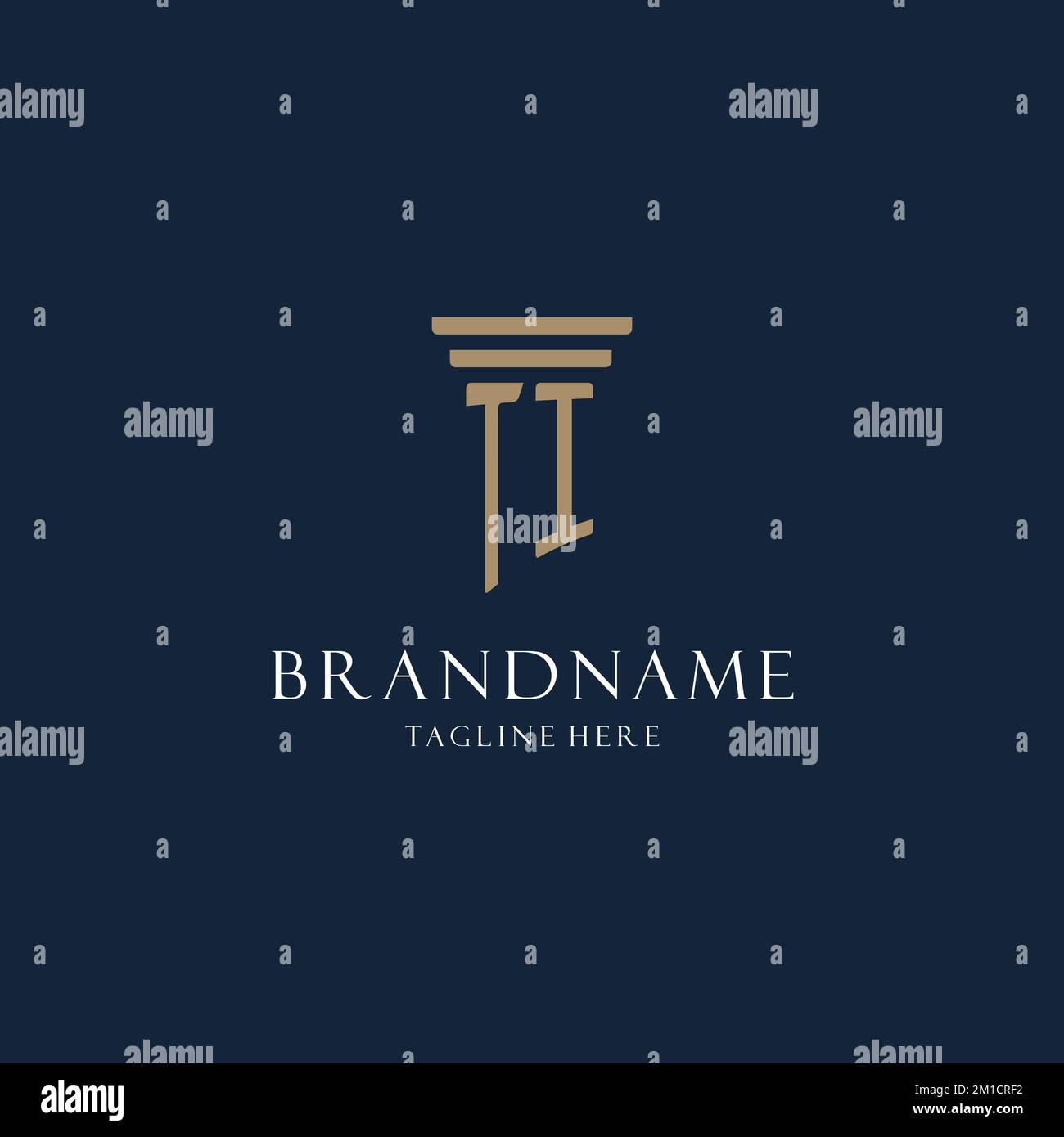 TI initial monogram logo for law office, lawyer, advocate with pillar ...