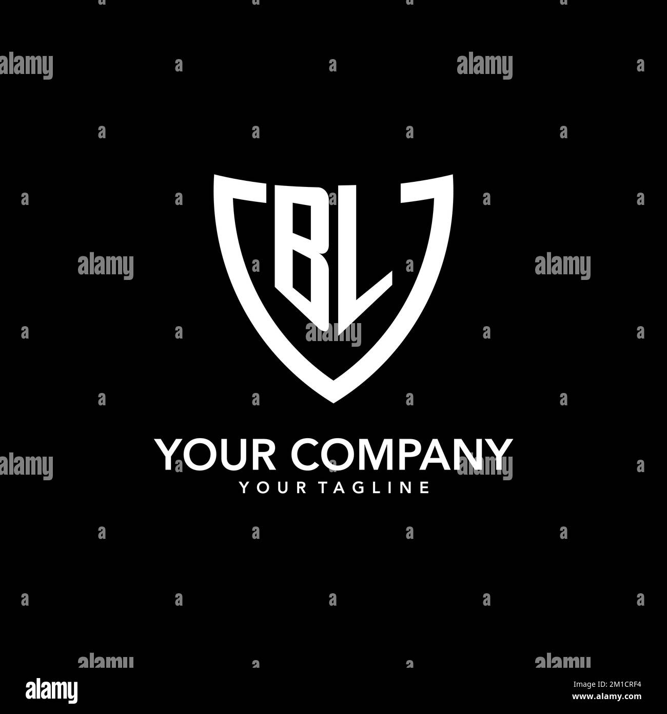 BL monogram initial logo with clean modern shield icon design ...