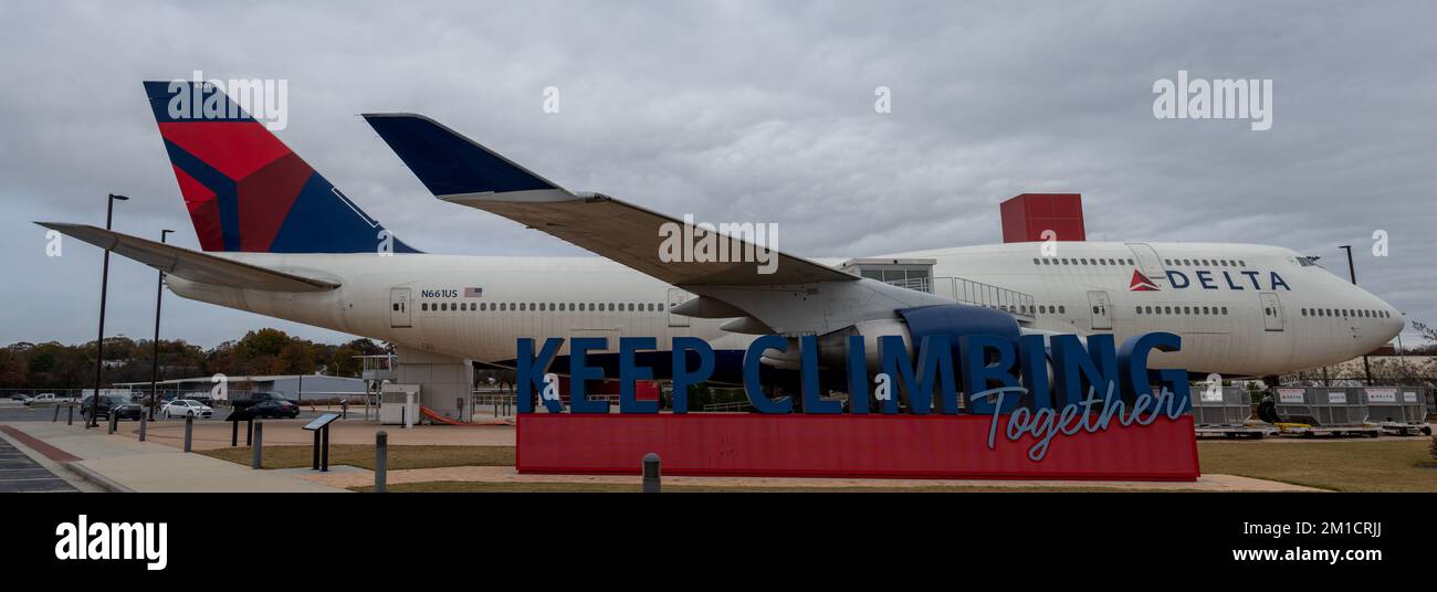 A Boeing 747 N661US on display at the Delta Flight Museum Stock Photo ...