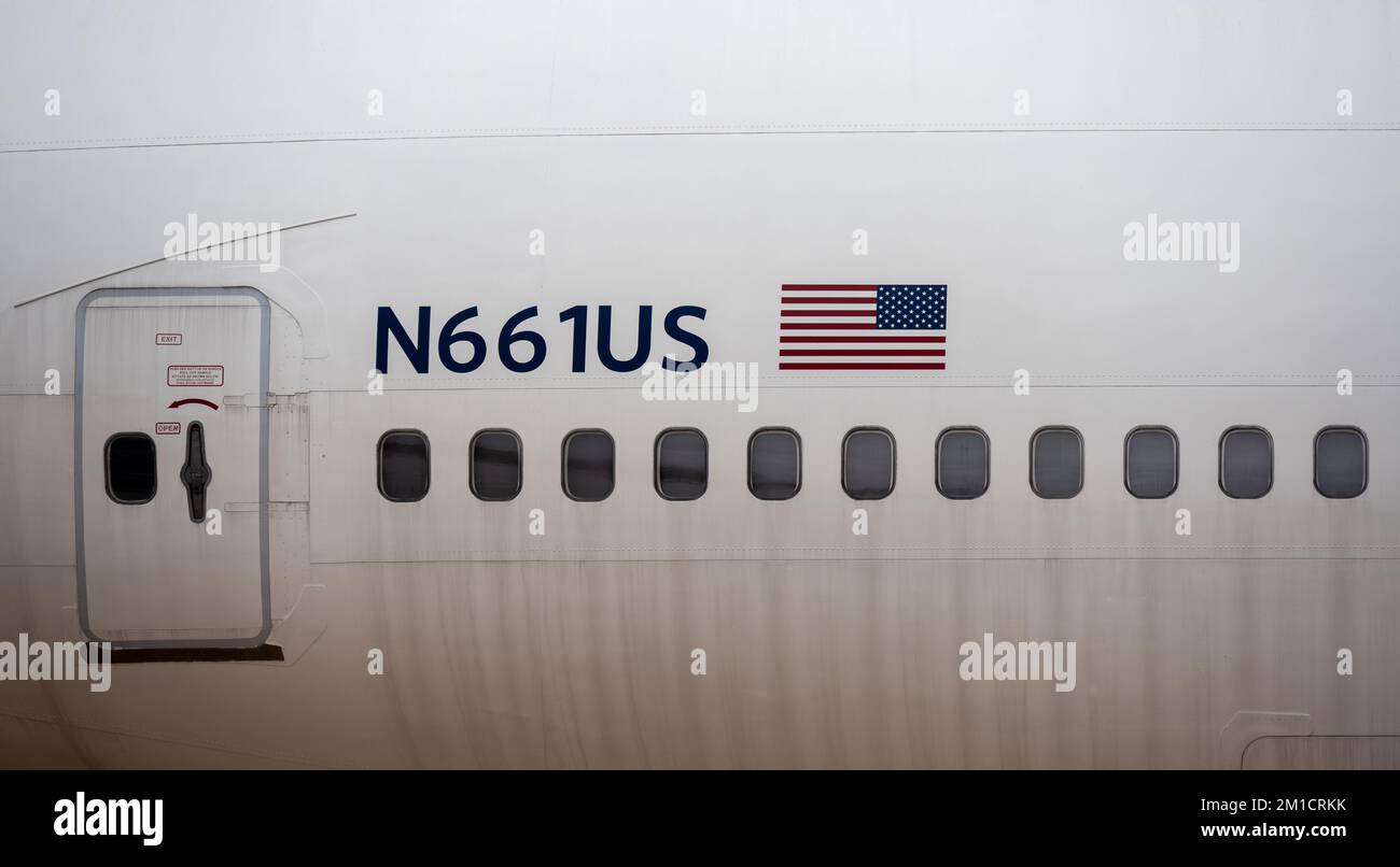 A Boeing 747 N661US on display at the Delta Flight Museum Stock Photo ...