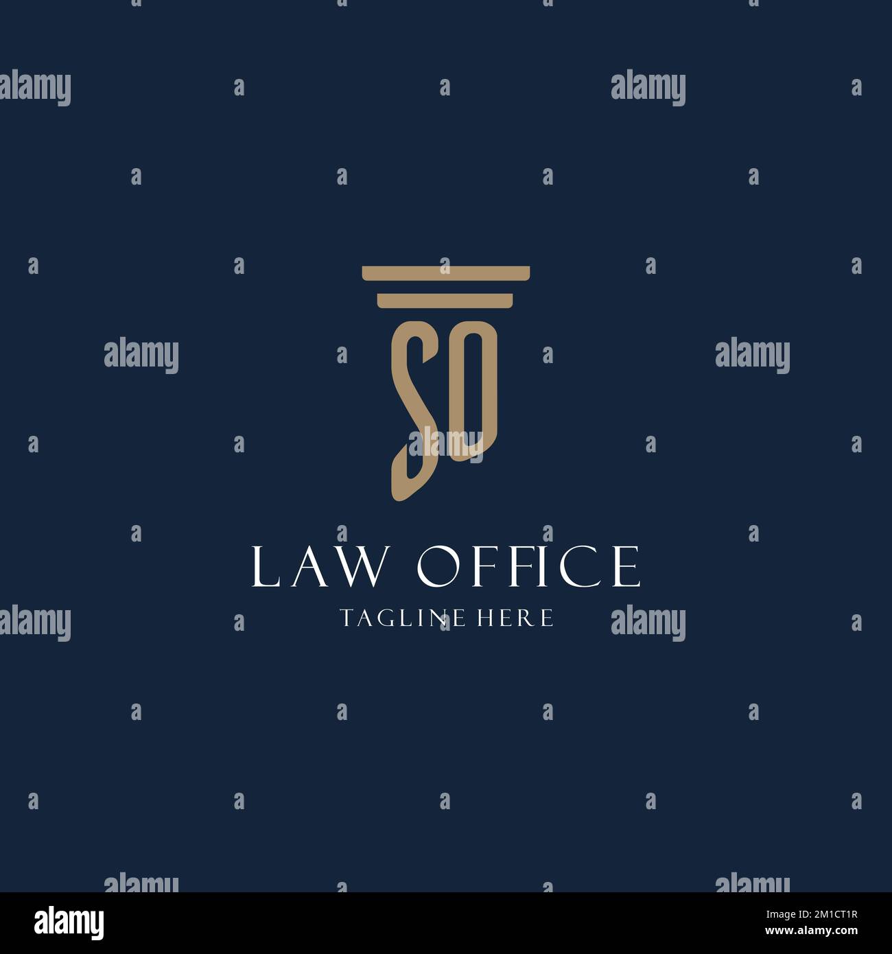 SO initial monogram logo for law office, lawyer, advocate with pillar ...
