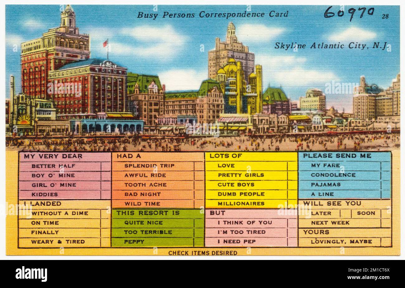 Busy persons correspondence card, skyline Atlantic City, N. J. , Cities ...
