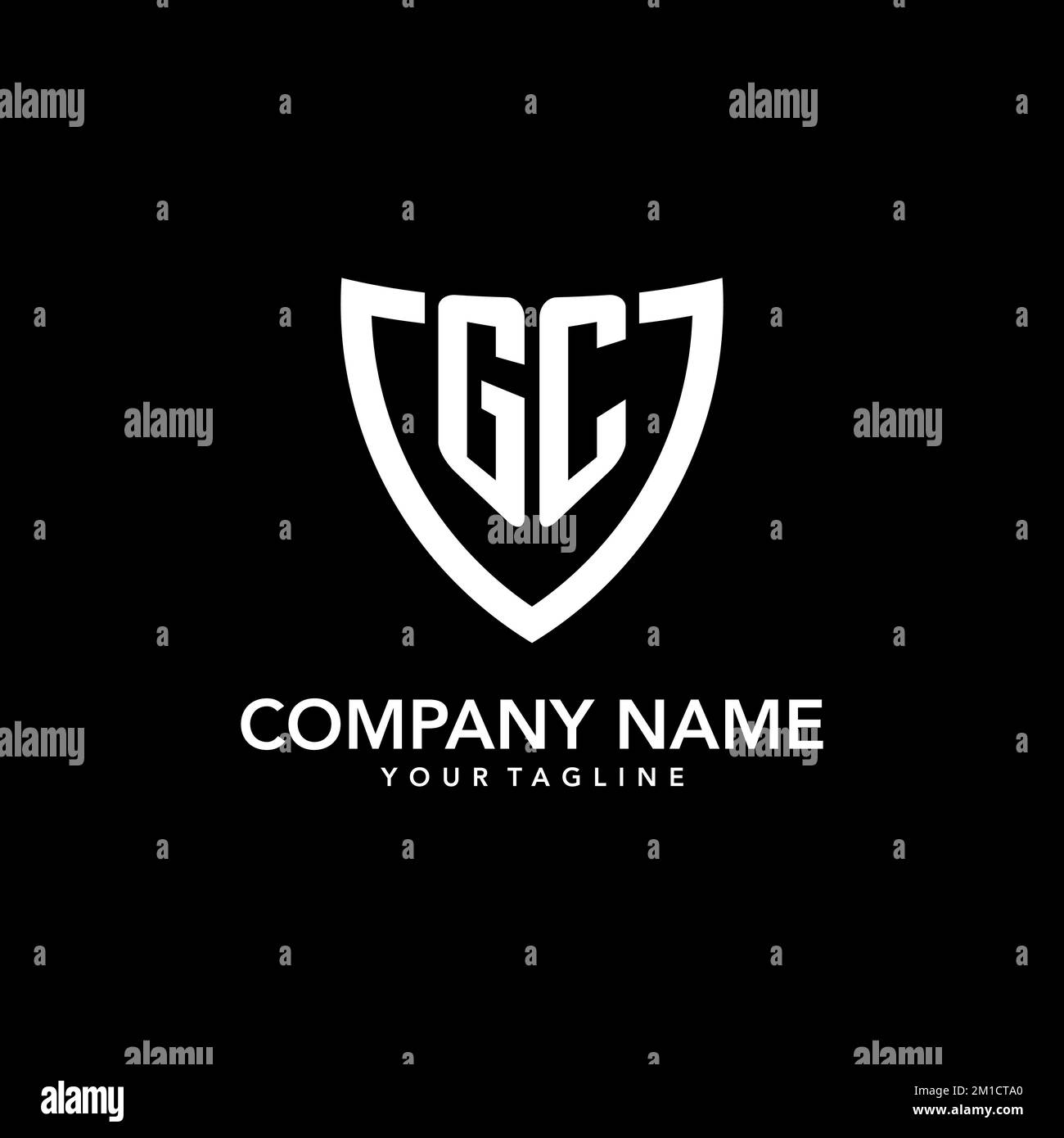 GC monogram initial logo with clean modern shield icon design inspiration Stock Vector Image ...