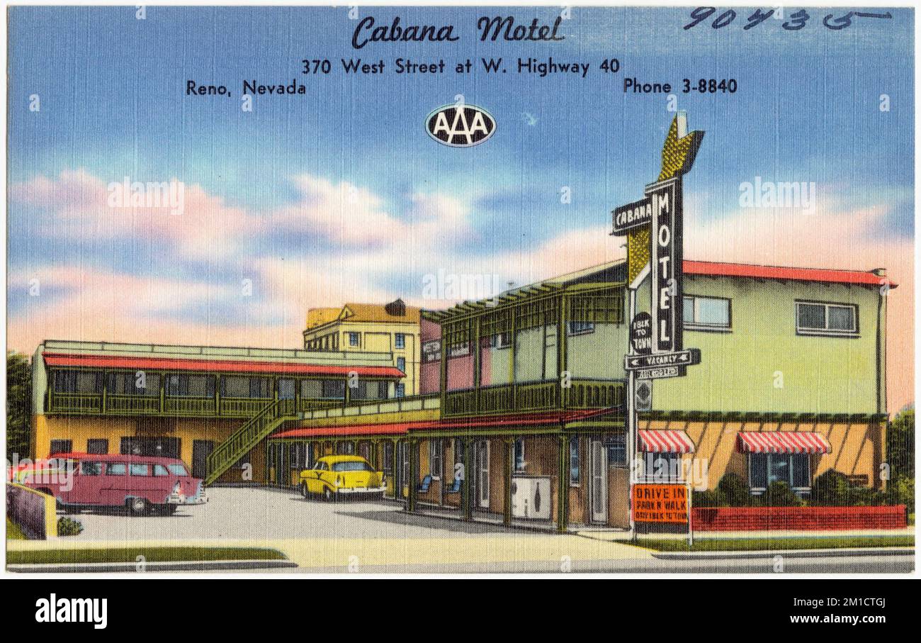 Cabana Motel, 370 West Street at W. Highway 40, Reno, Nevada , Motels ...