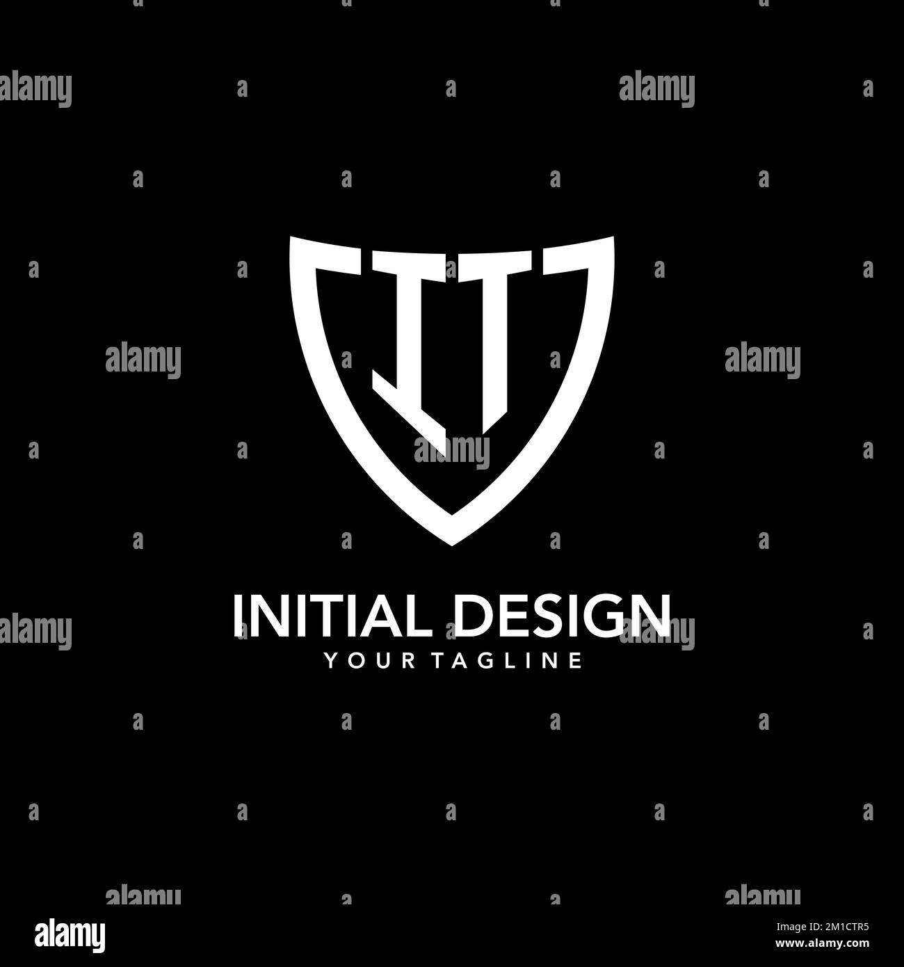 IT monogram initial logo with clean modern shield icon design ...