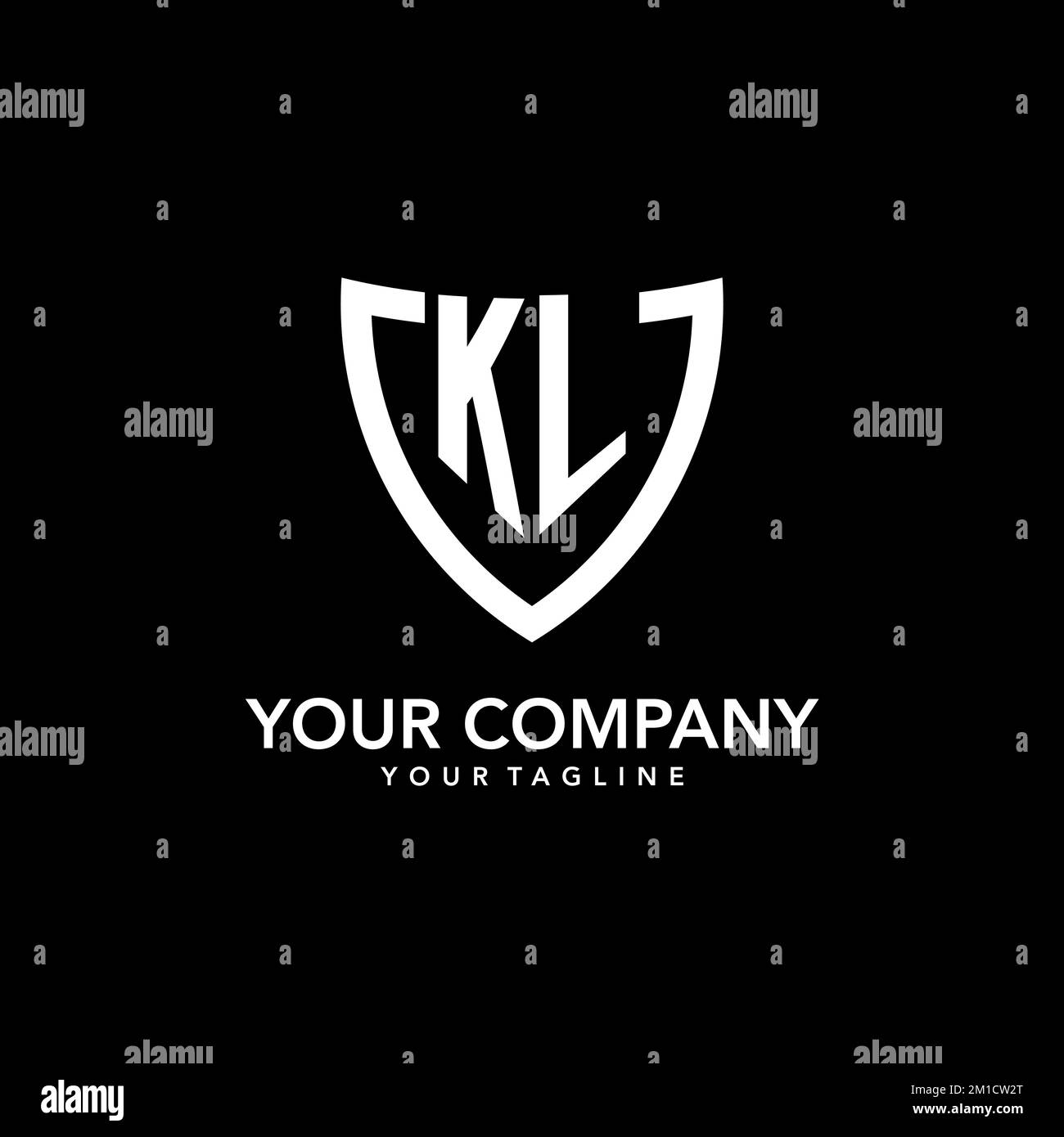 KL monogram initial logo with clean modern shield icon design ...