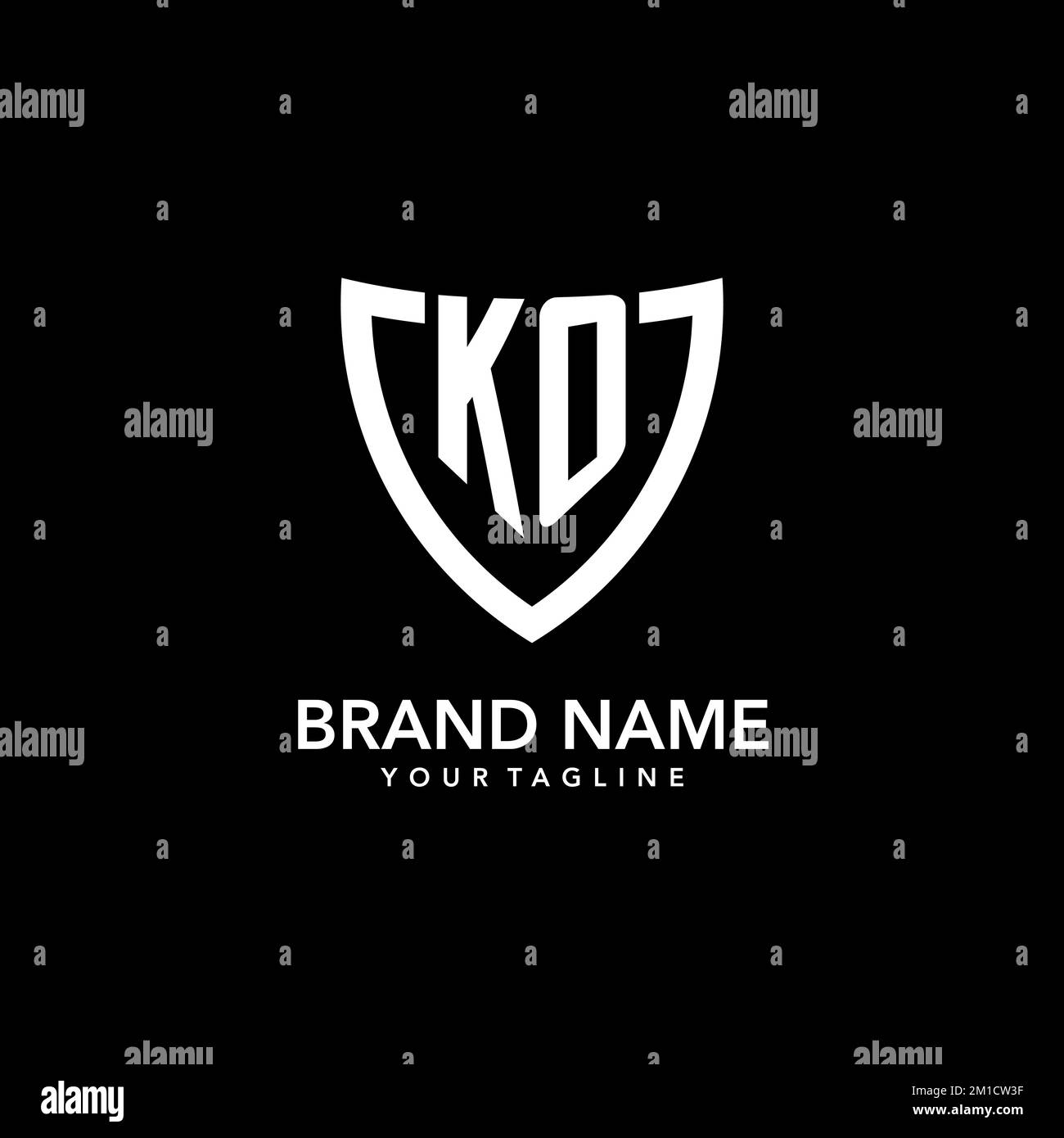 KO monogram initial logo with clean modern shield icon design ...