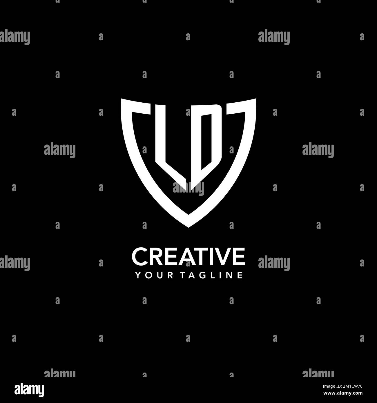 LD monogram initial logo with clean modern shield icon design inspiration Stock Vector Image ...