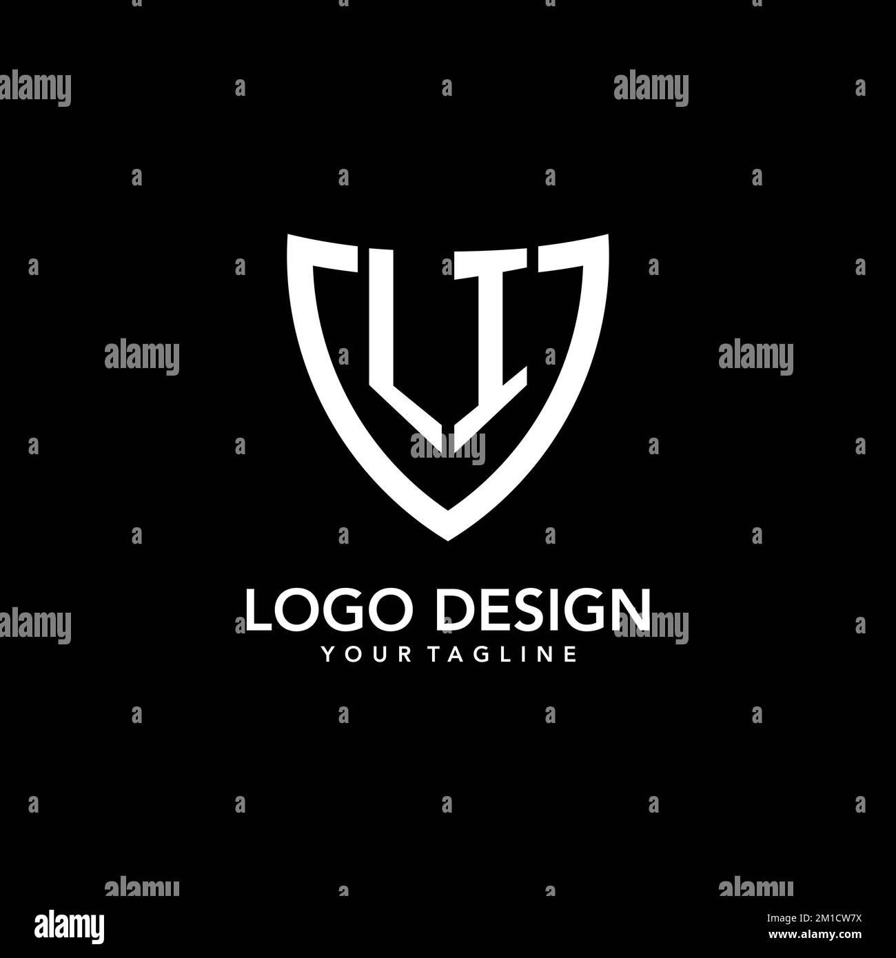 LI monogram initial logo with clean modern shield icon design inspiration Stock Vector Image ...