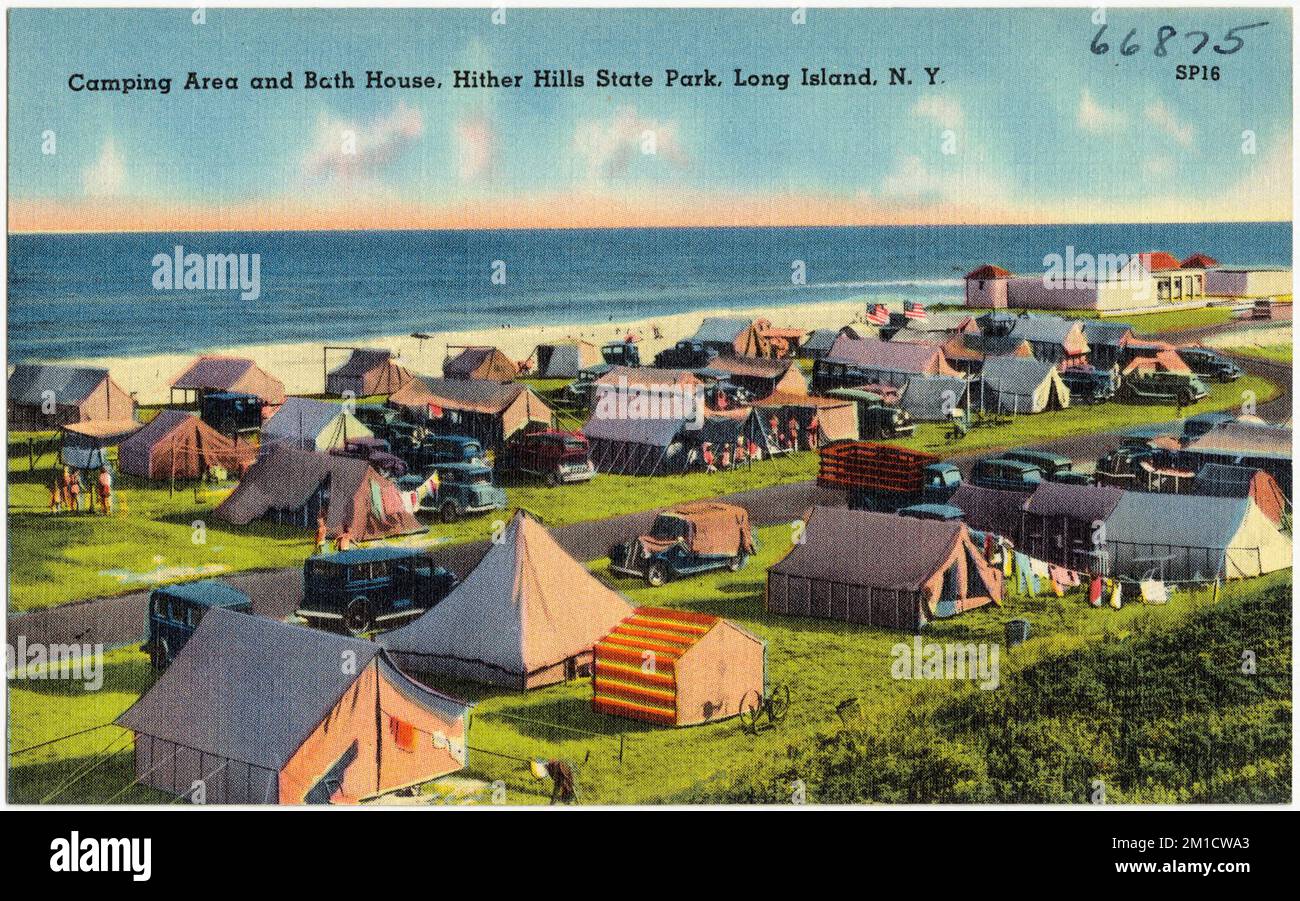 Camping area and bath house, Hither Hills State Park, Long Island, N. Y ...