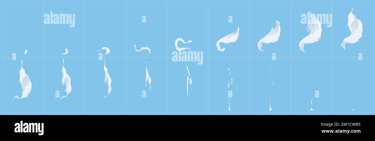Milk splash animation, sprite, liquid swirl, splatters vfx game effect ...