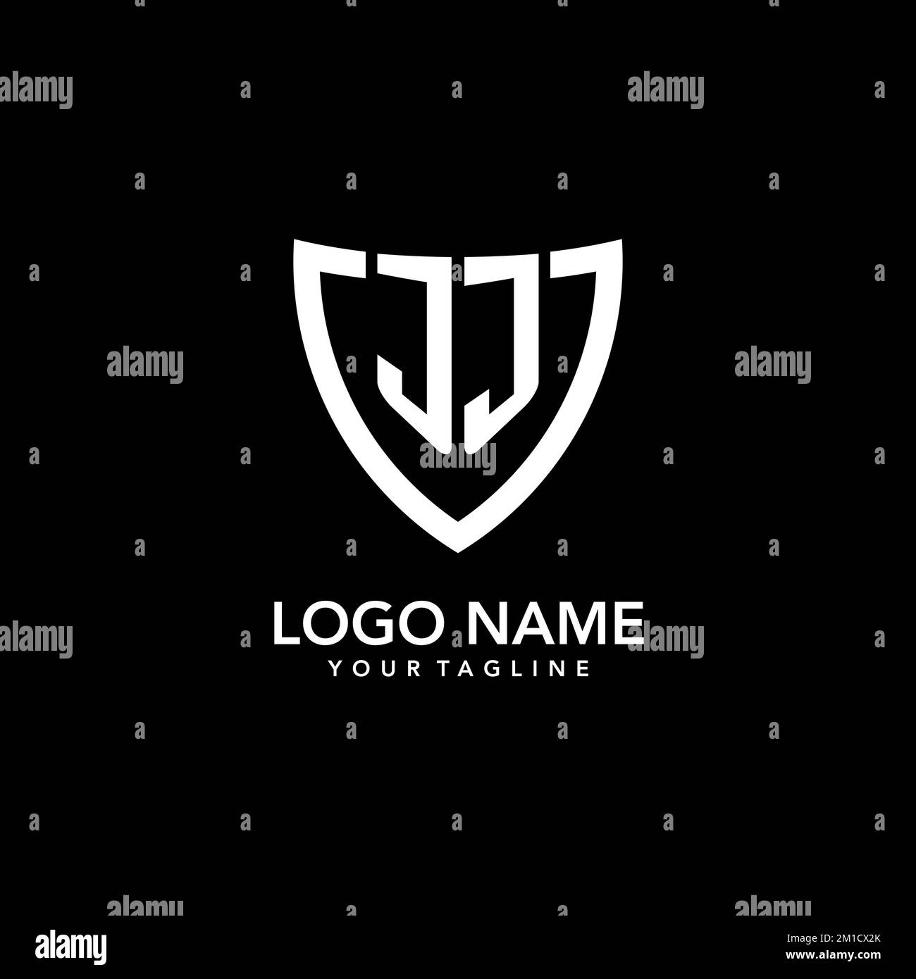 JJ monogram initial logo with clean modern shield icon design inspiration Stock Vector Image ...