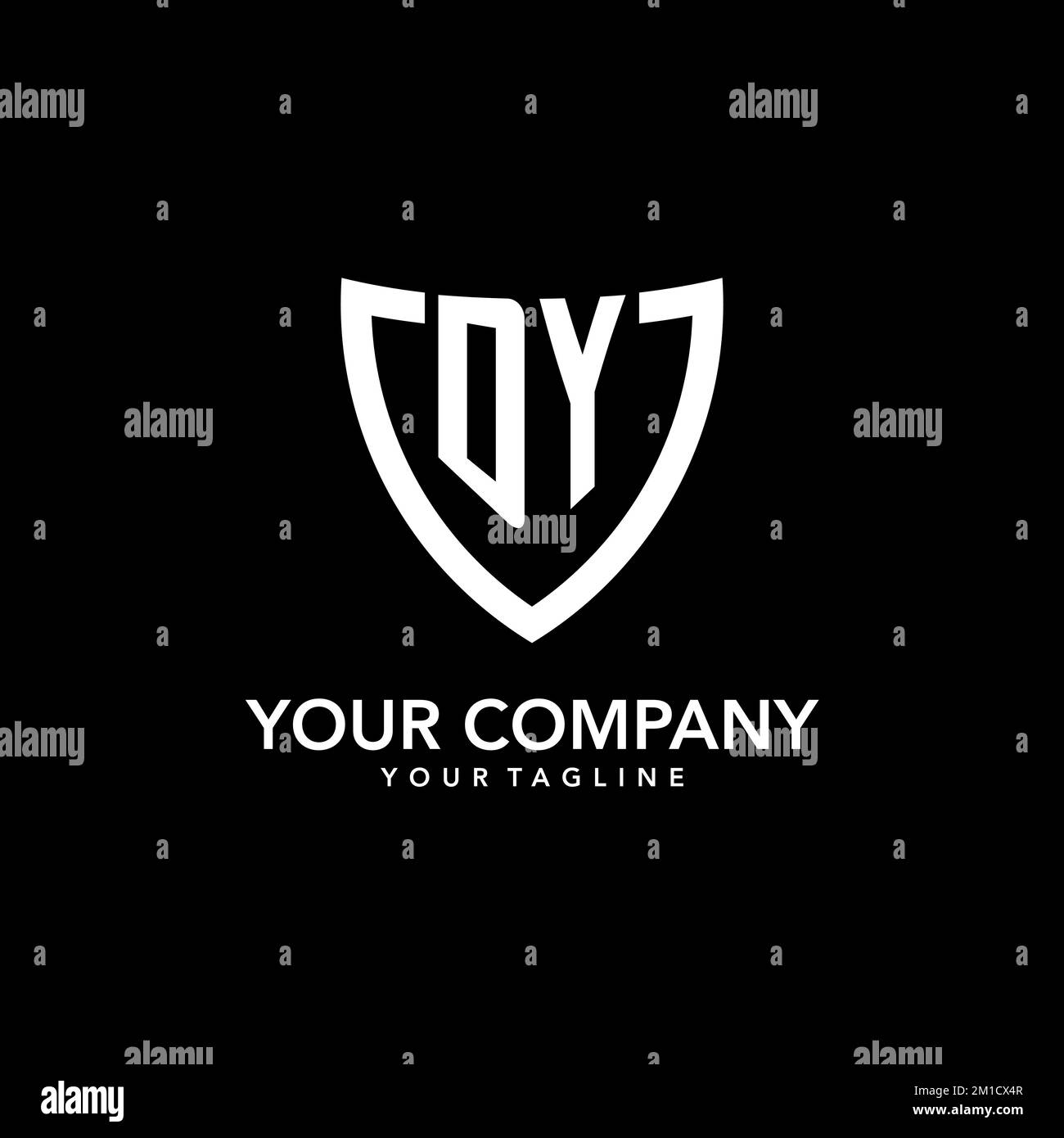 DY monogram initial logo with clean modern shield icon design ...