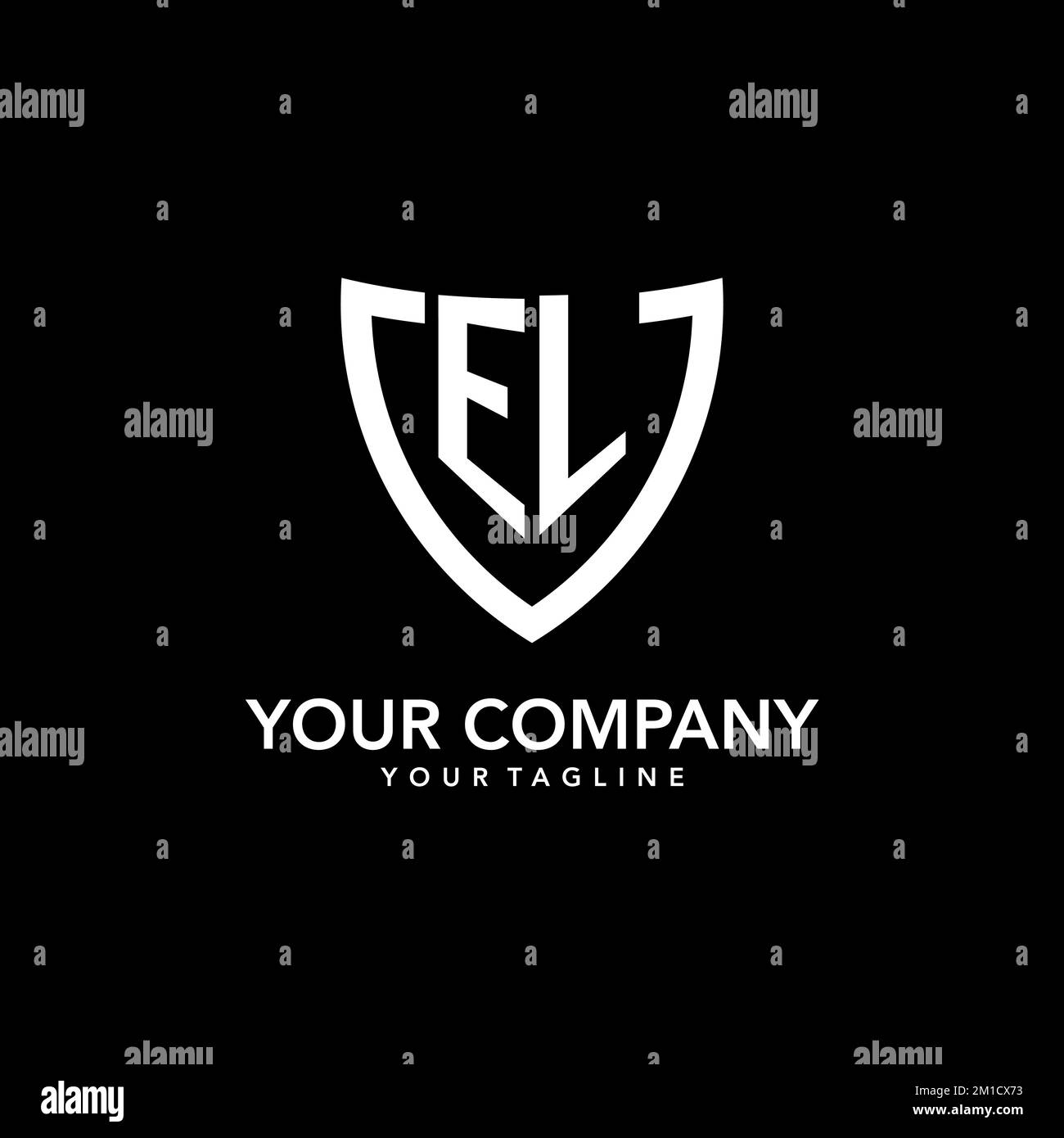 EL monogram initial logo with clean modern shield icon design ...