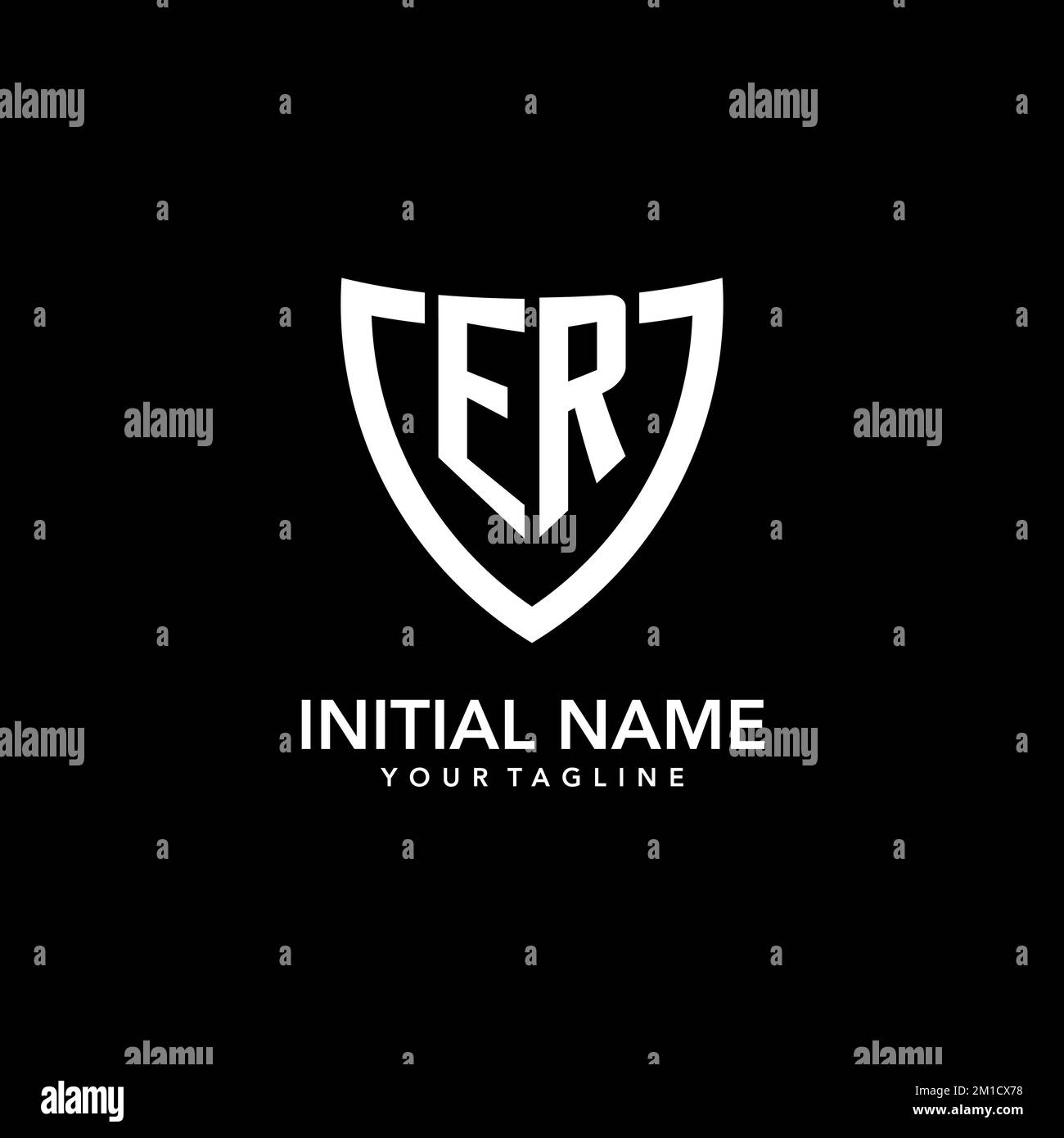 ER monogram initial logo with clean modern shield icon design inspiration Stock Vector Image ...