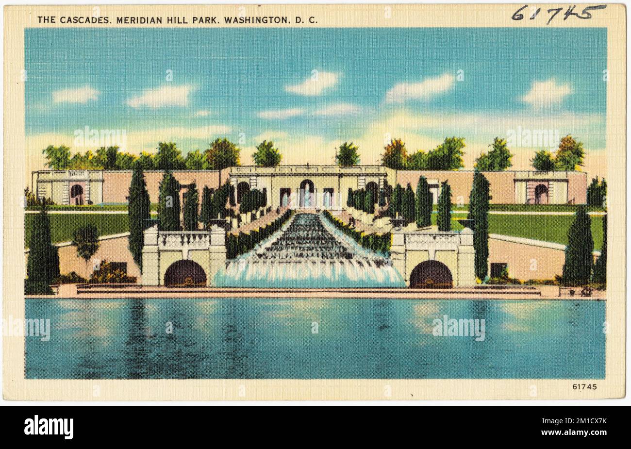 The cascade, Meridian Hill Park, Washington, D. C. , Parks, Tichnor ...