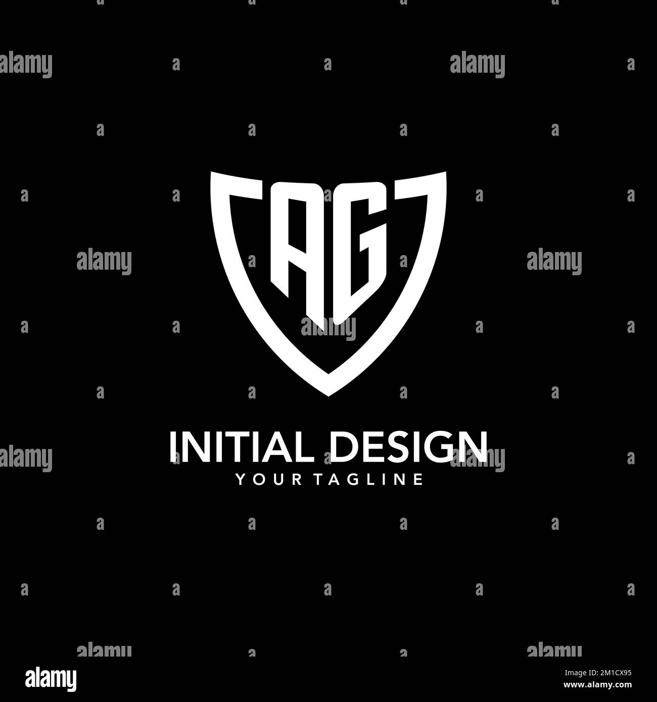 AG monogram initial logo with clean modern shield icon design inspiration Stock Vector Image ...