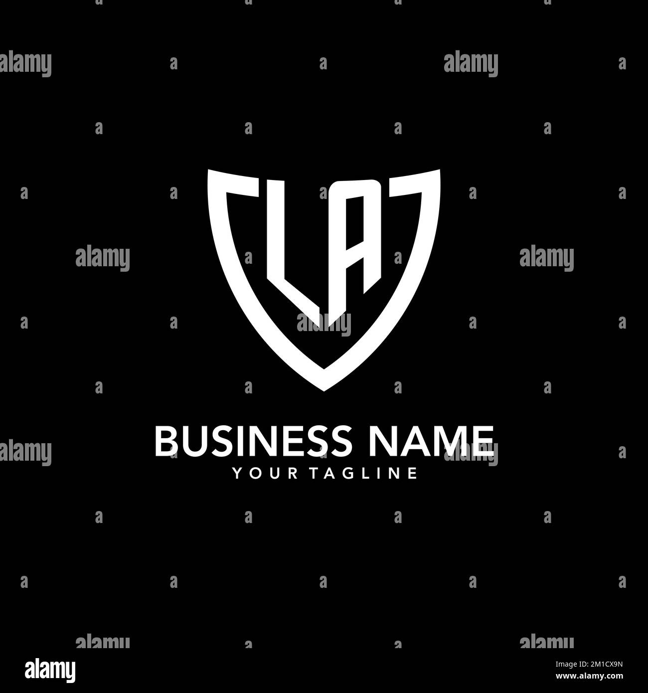 LA monogram initial logo with clean modern shield icon design ...