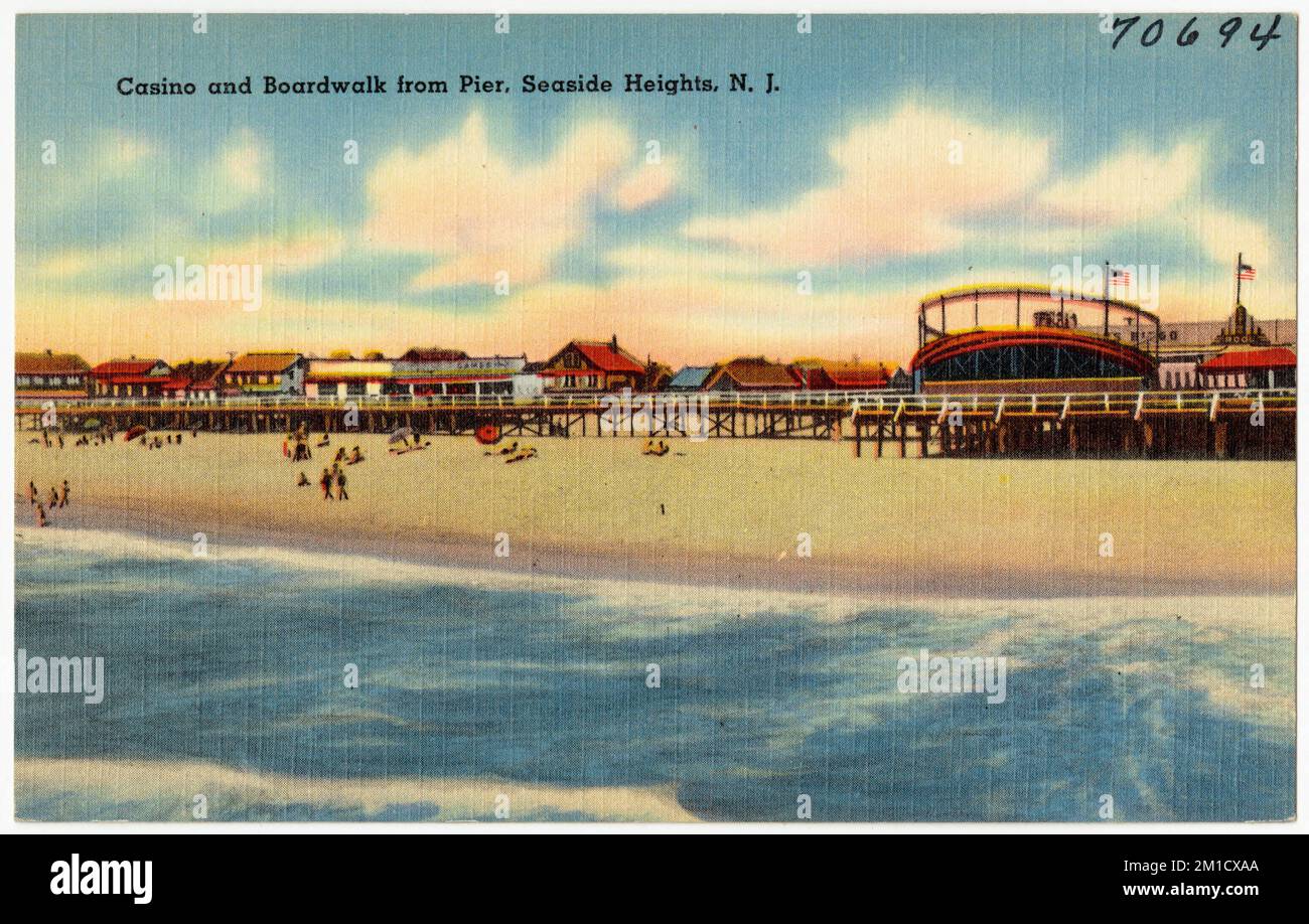 Casino and boardwalk from pier, Seaside Heights, N. J. , Beaches ...