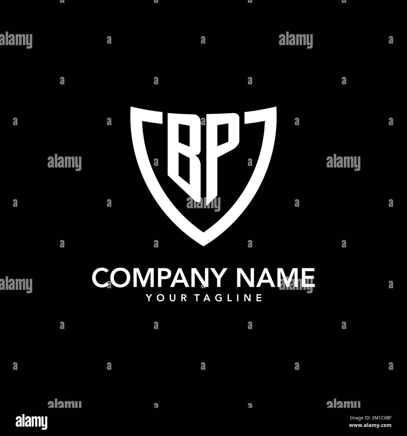 BP monogram initial logo with clean modern shield icon design ...
