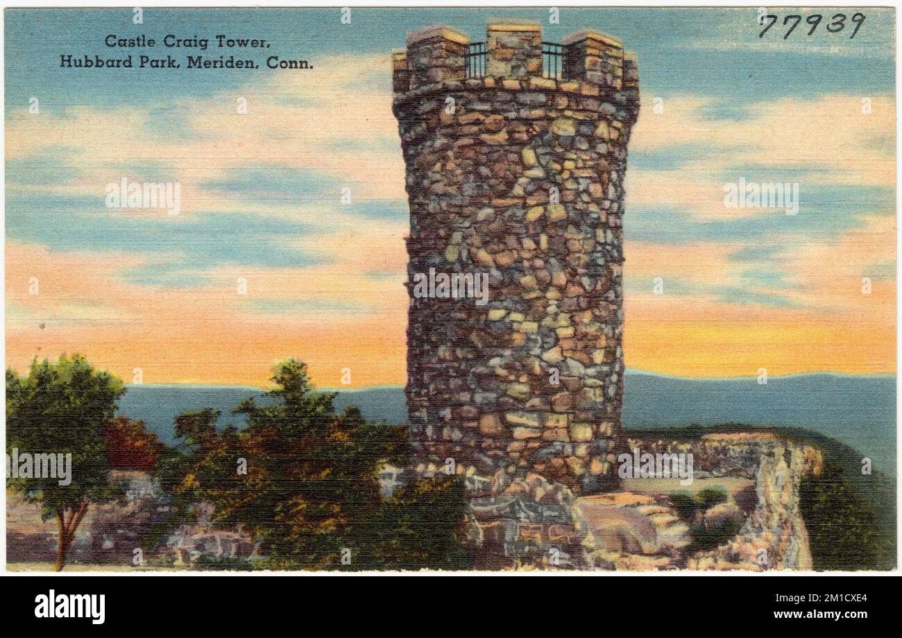 Castle Craig Tower, Hubbard Park, Meriden, Conn. , Military facilities ...