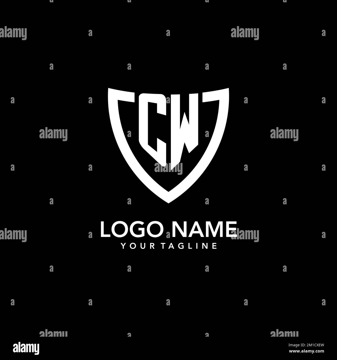 Cw modern logo hi-res stock photography and images - Alamy