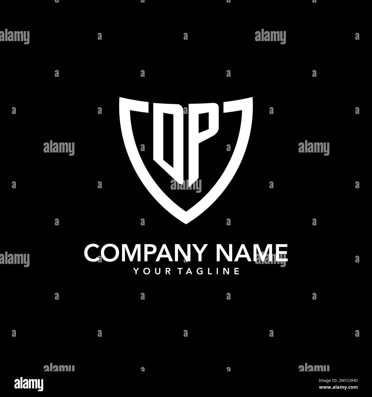 DP monogram initial logo with clean modern shield icon design ...