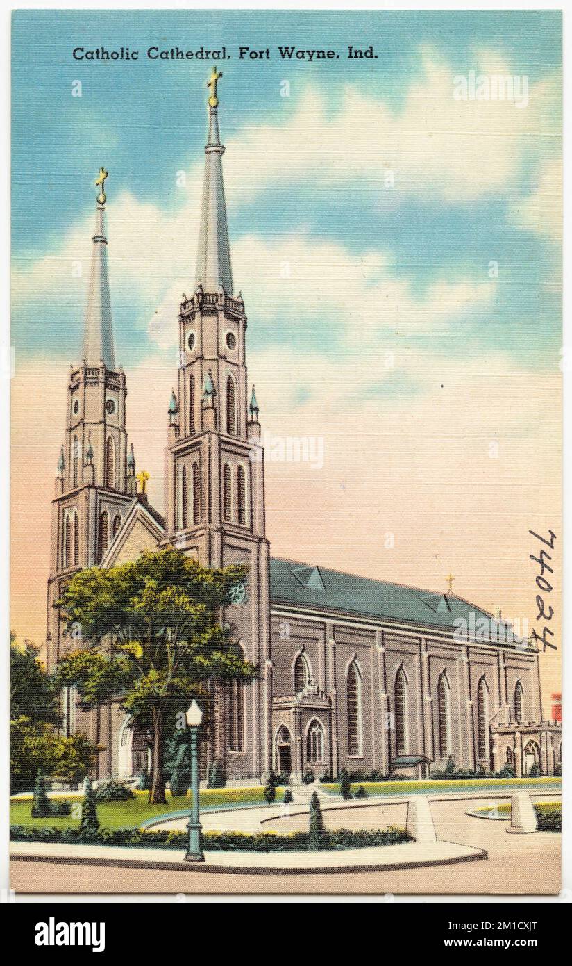 Catholic cathedral, Fort Wayne, Ind. , Churches, Tichnor Brothers ...