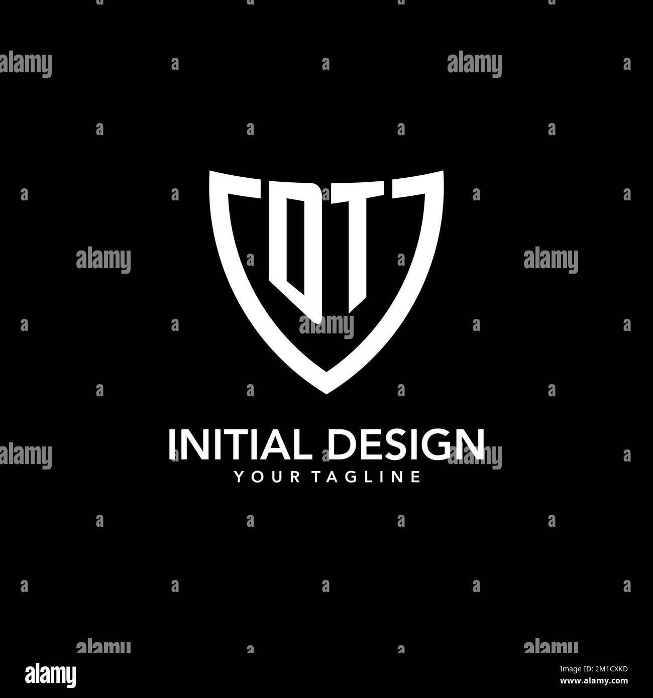 DT monogram initial logo with clean modern shield icon design ...