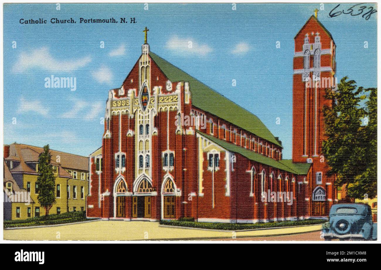 Catholic Church, Portsmouth, N.H. , Churches, Tichnor Brothers Collection, postcards of the ...