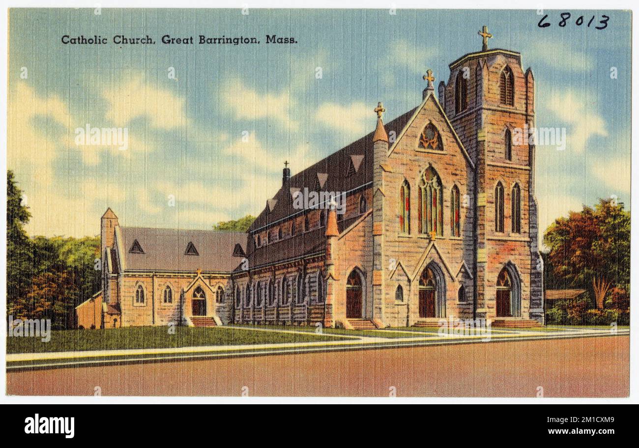 Catholic Church, Great Barrington, Mass. , Catholic churches, Tichnor Brothers Collection ...