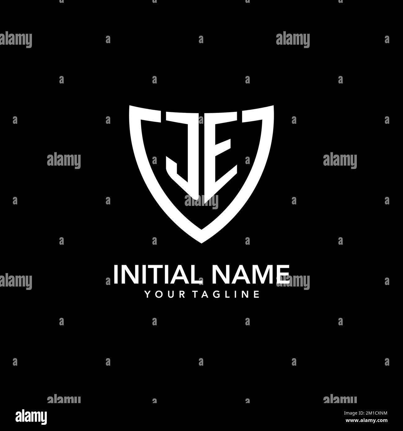 JE monogram initial logo with clean modern shield icon design inspiration Stock Vector Image ...