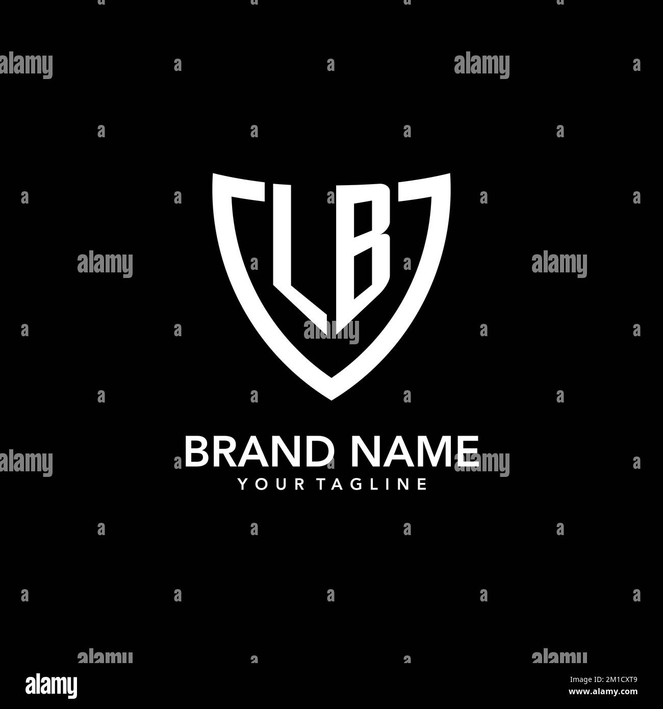 LB monogram initial logo with clean modern shield icon design ...