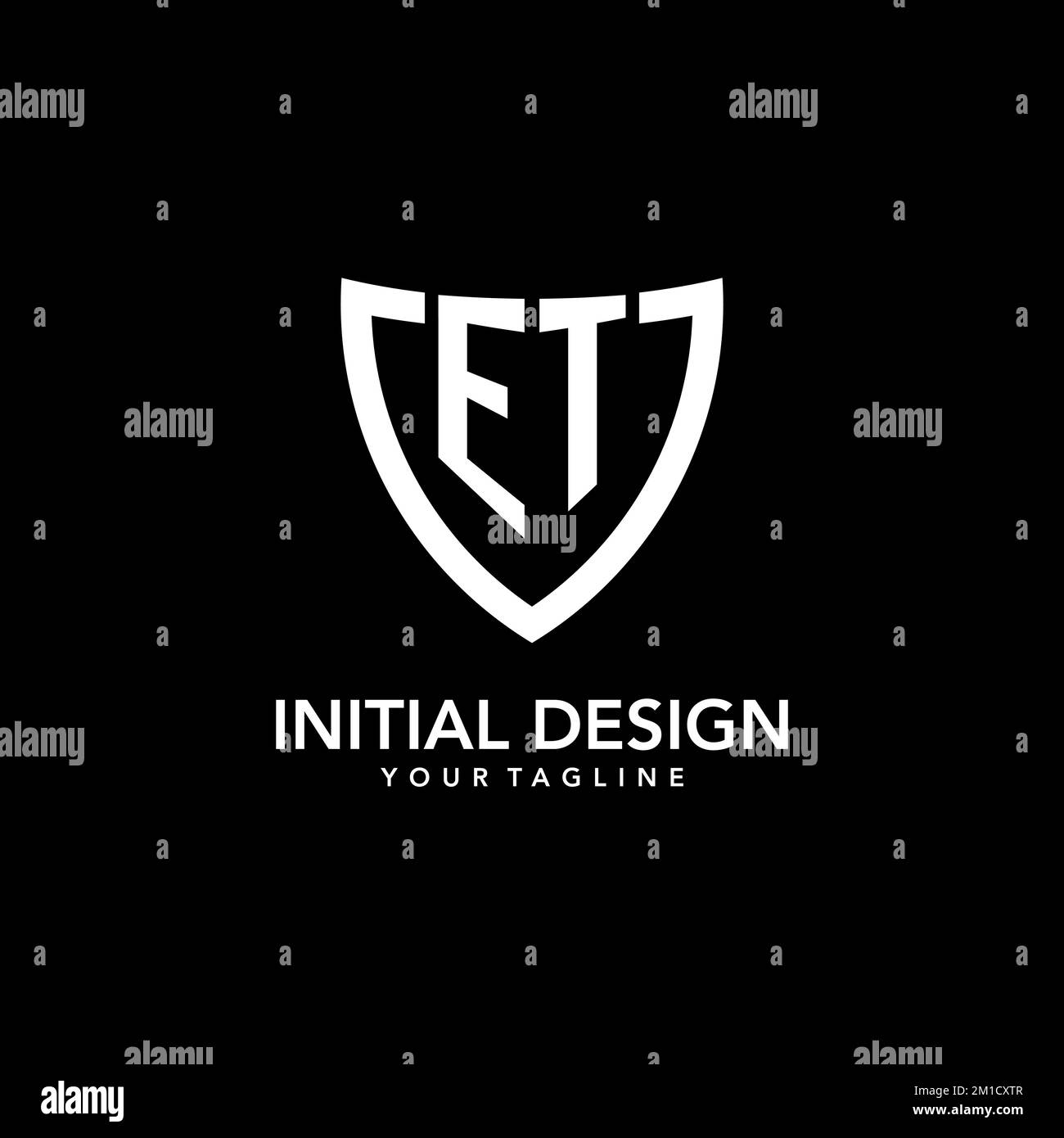 ET monogram initial logo with clean modern shield icon design ...