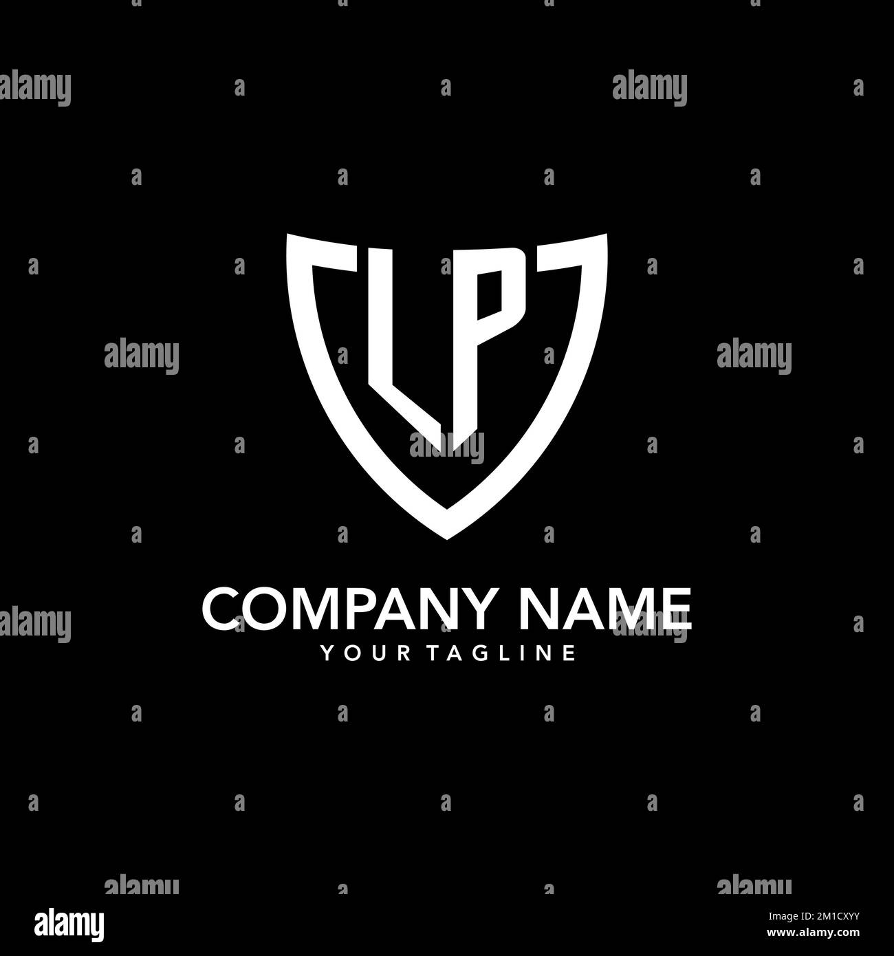 LP monogram initial logo with clean modern shield icon design ...