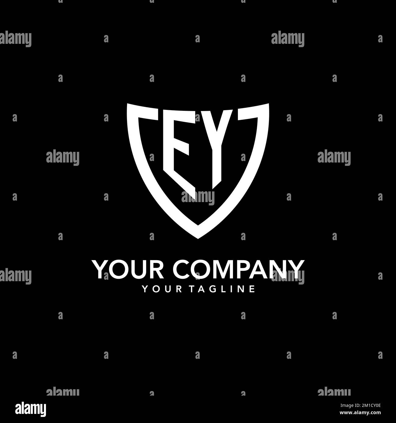 EY monogram initial logo with clean modern shield icon design ...