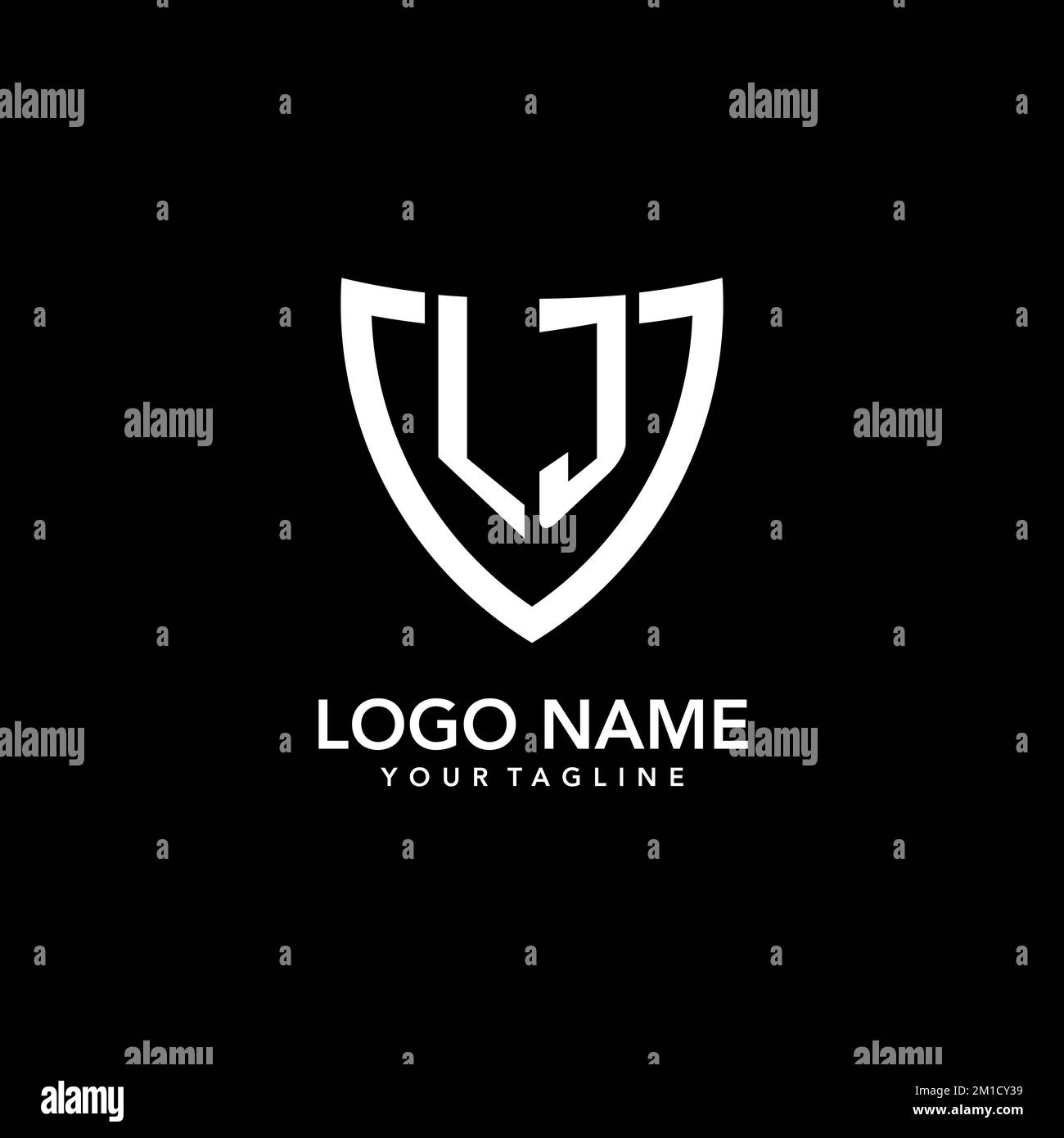 LJ monogram initial logo with clean modern shield icon design inspiration Stock Vector Image ...