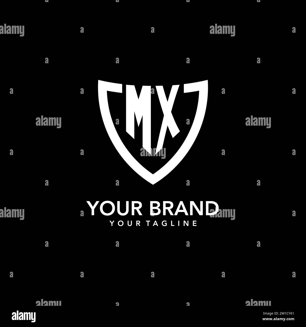 MX monogram initial logo with clean modern shield icon design inspiration Stock Vector Image ...