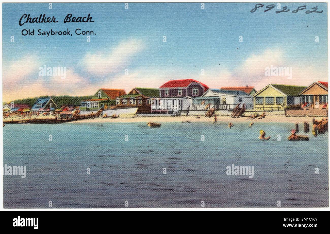 Chalker Beach, Old Saybrook, Conn. , Beaches, Tichnor Brothers ...