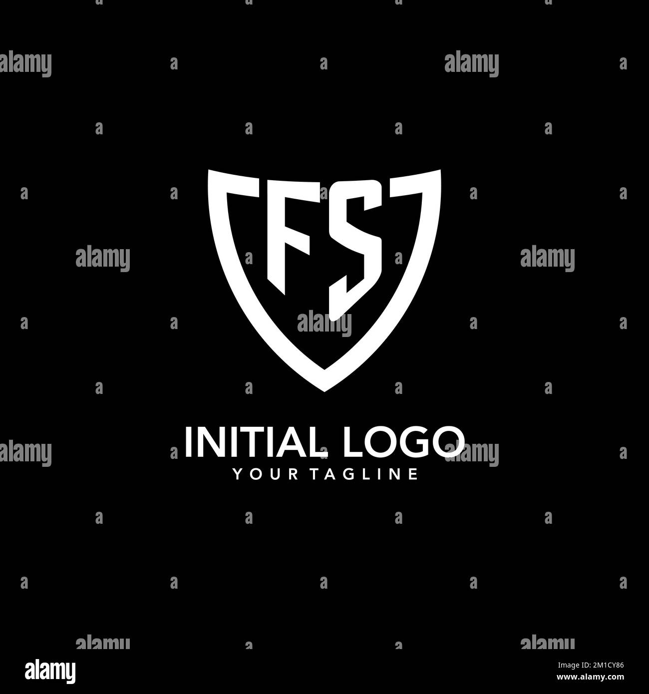 FS monogram initial logo with clean modern shield icon design ...