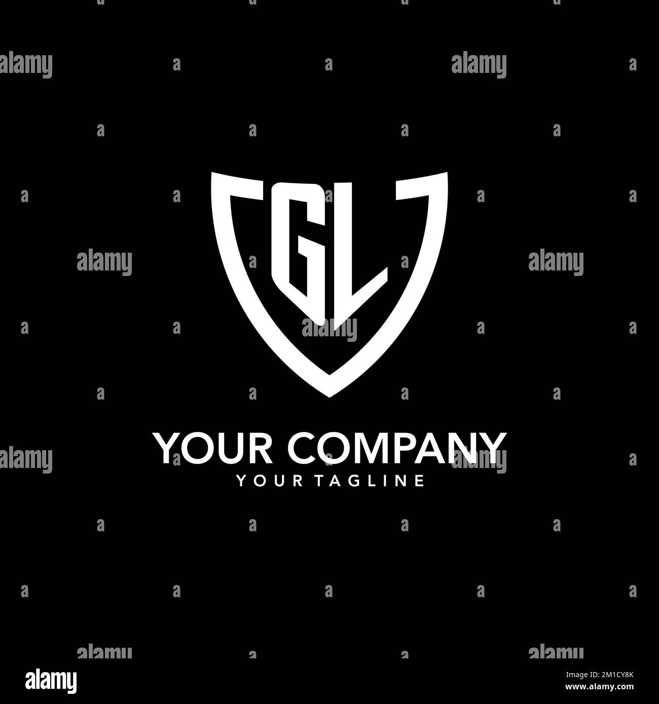 GL monogram initial logo with clean modern shield icon design inspiration Stock Vector Image ...