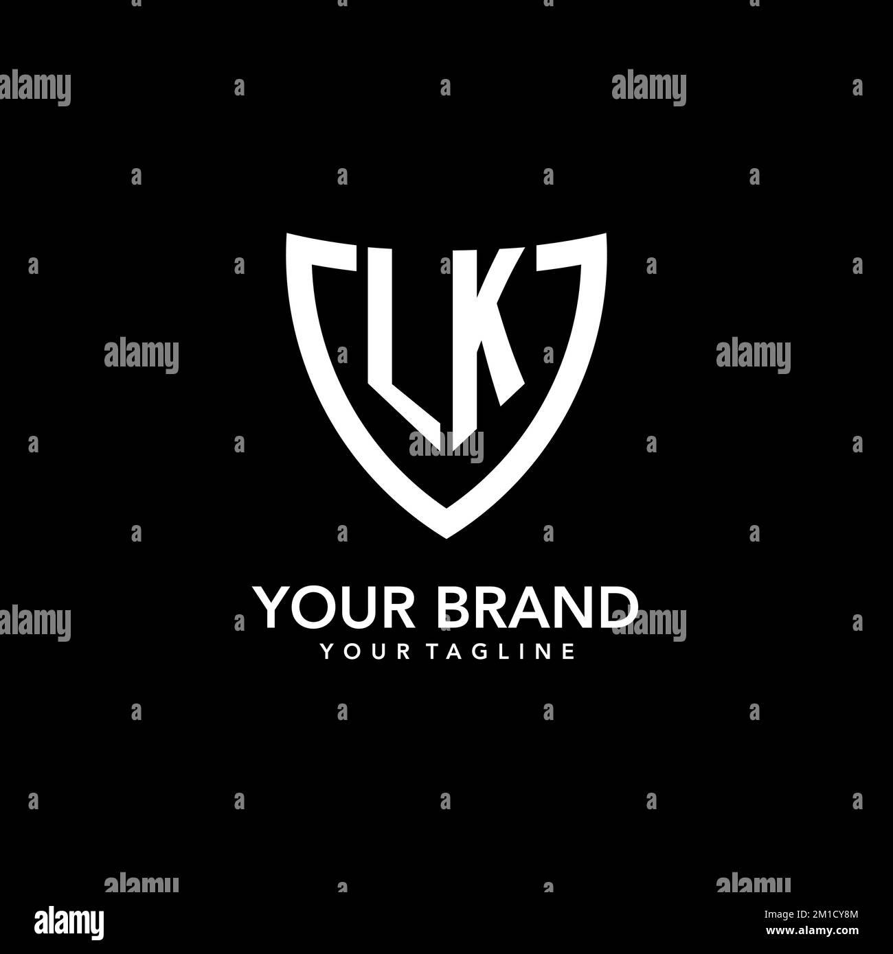 LK monogram initial logo with clean modern shield icon design ...