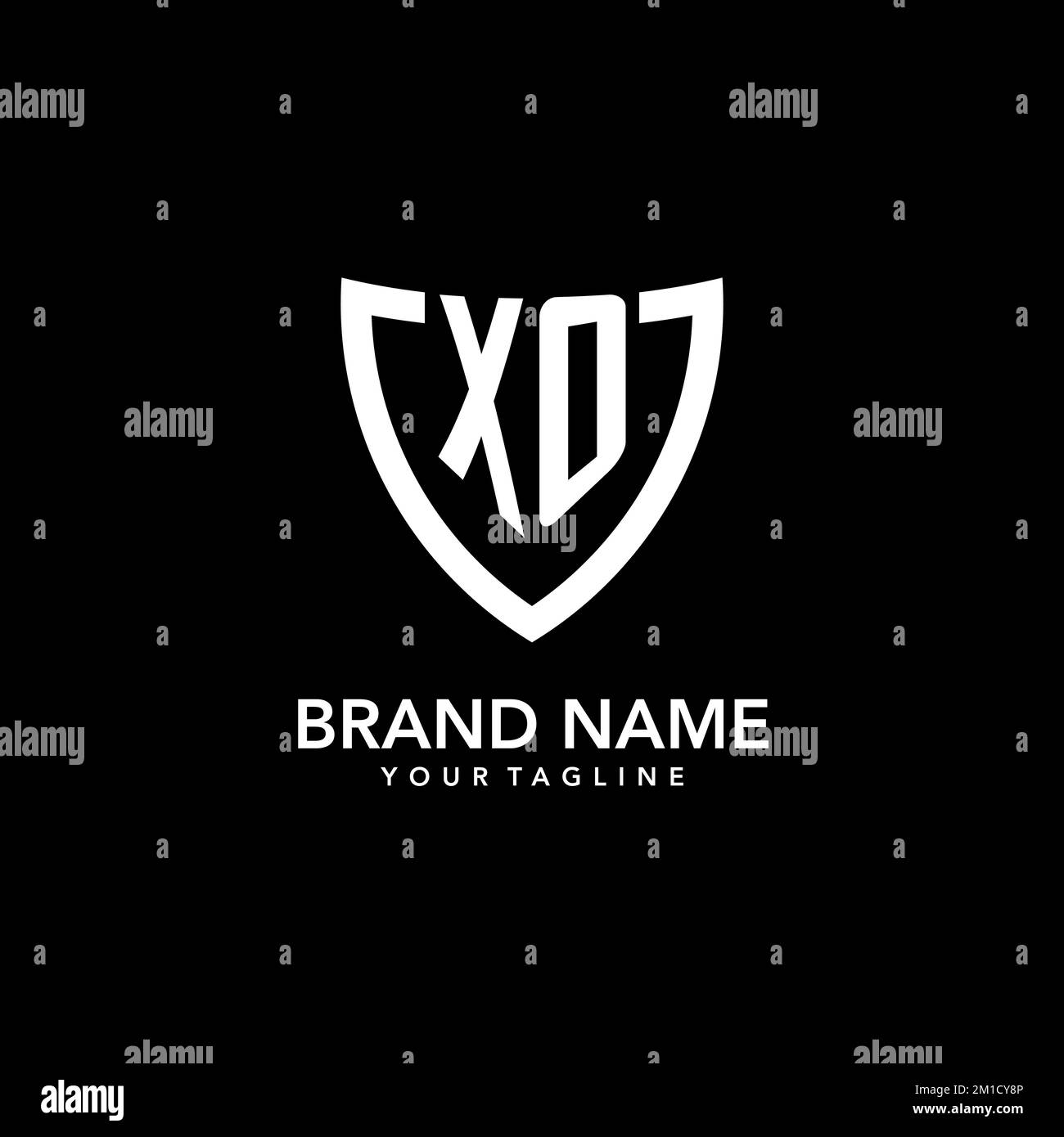 XO monogram initial logo with clean modern shield icon design ...