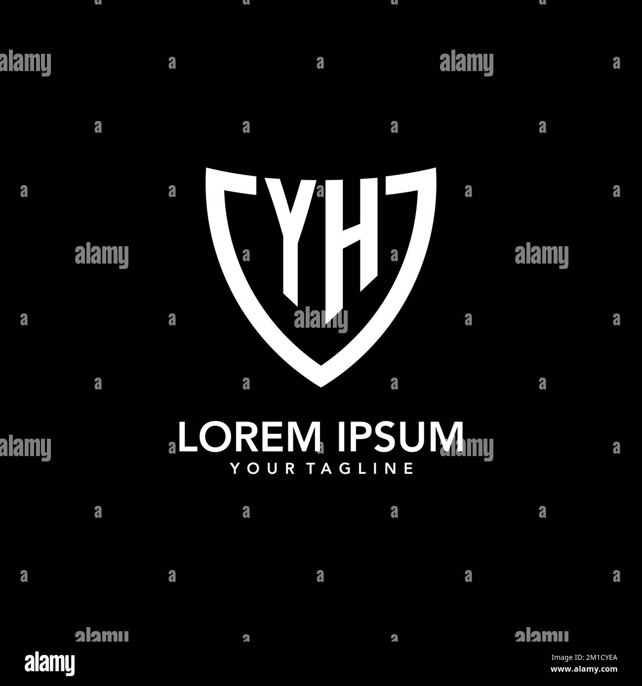YH monogram initial logo with clean modern shield icon design inspiration Stock Vector Image ...