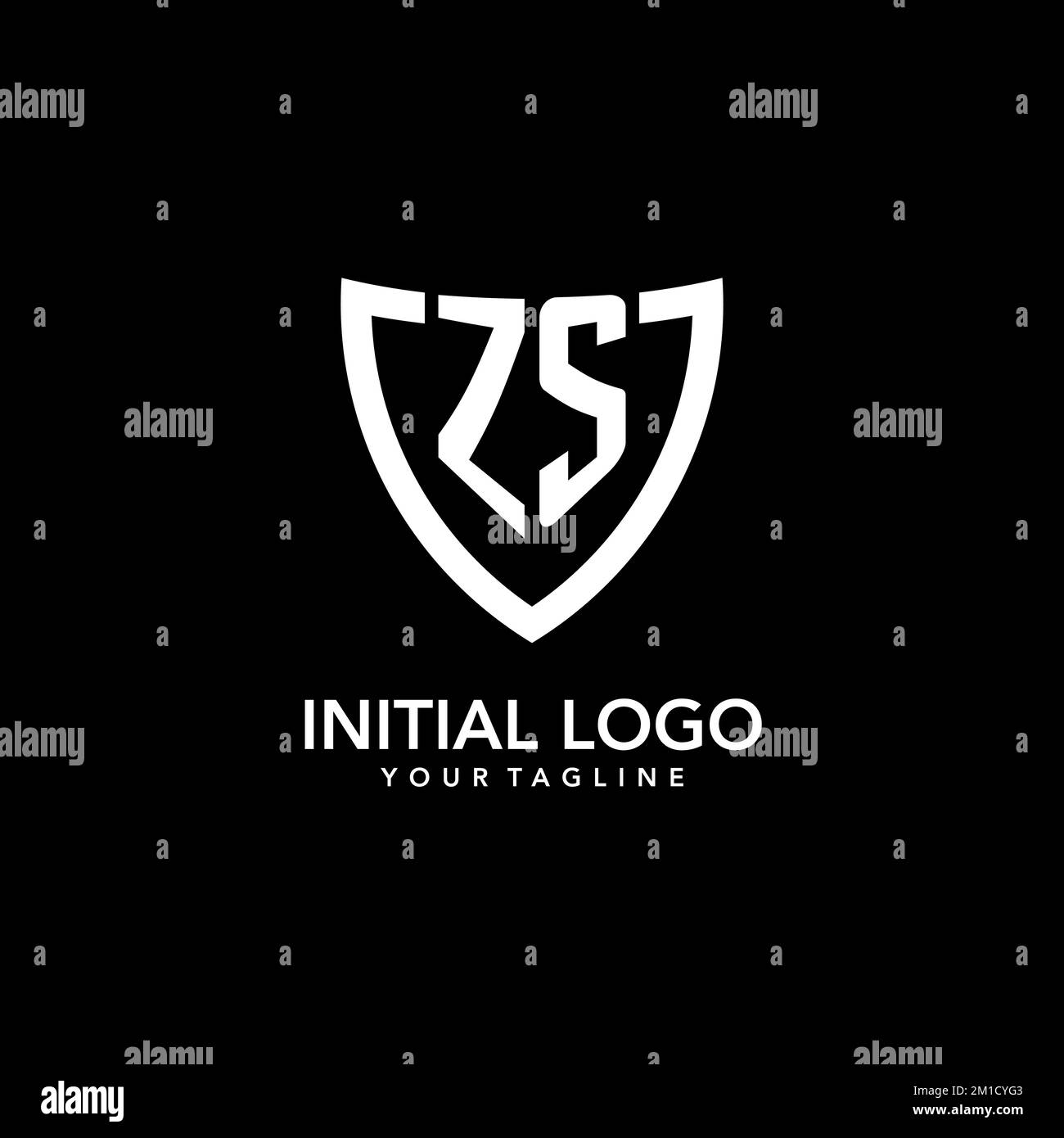 ZS monogram initial logo with clean modern shield icon design inspiration Stock Vector Image ...