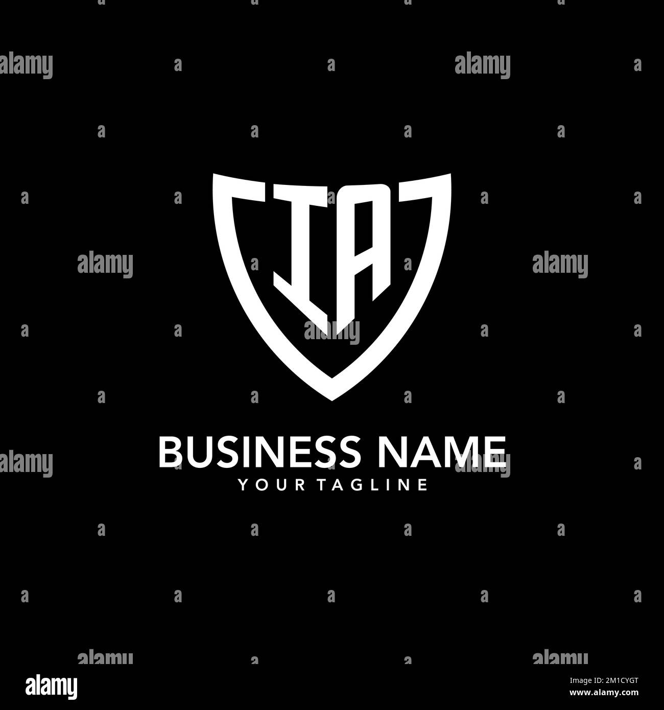 IA monogram initial logo with clean modern shield icon design ...